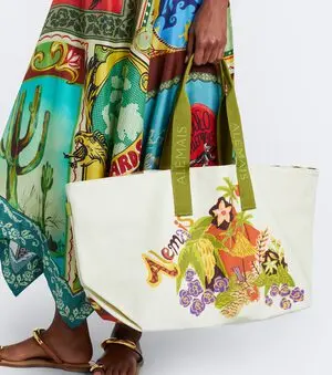 ALEMAIS Island Cove Printed Cotton Canvas Tote Bag - Multicoloured