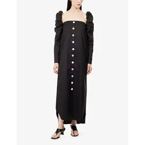 REEM ALKANHAL Sharifa Button-up Midi Dress