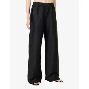 REEM ALKANHAL Karate Straight-leg Taffeta Trousers