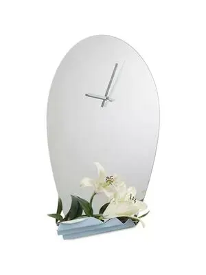 DOMENICONI Drop Mirrored Wall Clock - Silver
