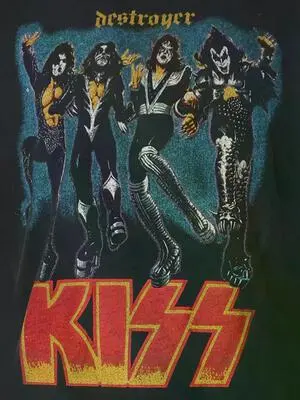 MadeWorn Kissdestroyer' Graphic T-shirt - Black