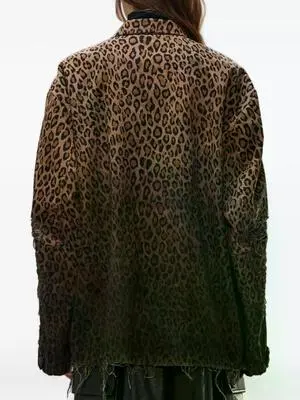 R13 Shredded Leopard-print Jacket