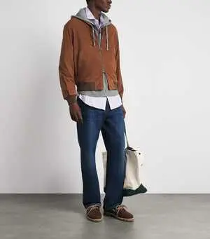 Polo Ralph Lauren Goat Suede Bomber Jacket - Brown