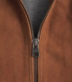 Polo Ralph Lauren Goat Suede Bomber Jacket - Brown