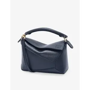 Loewe Puzzle Edge Mini Leather Cross-body Bag - Deep Navy
