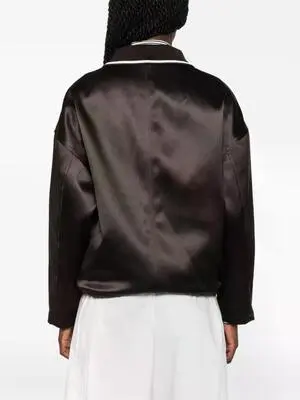 Sandro Satin-finish Contrast-trim Jacket