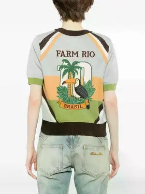 Farm Rio Toucan Embroidered Knitted Top