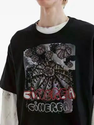 WESTFALL Graphic-print Layered-sleeve T-shirt