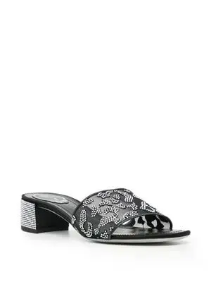 Rene Caovilla Allura Crystal-embellished Slides - Black