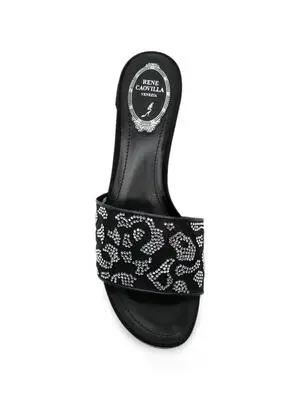 Rene Caovilla Allura Crystal-embellished Slides - Black
