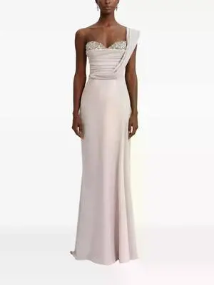 GEMY MAALOUF Crystal-embellished Draped Dress