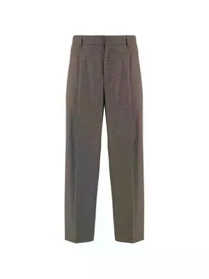 DARKPARK Houndstooth-pattern Pleated Trousers - Brown