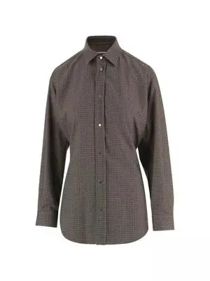 DARKPARK Anne Checked Press-stud Shirt - Brown