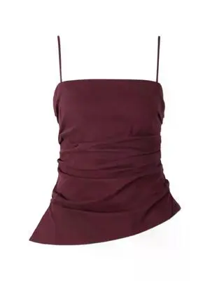 Simkhai Ruched Asymmetric-hem Top
