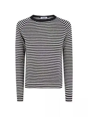 BASE Striped Cashmere Sweater - Black