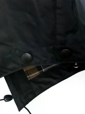 Barbour Waxed Cotton Blend Drawstring Hood