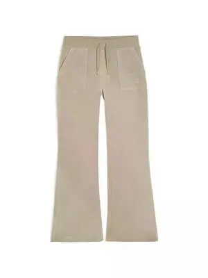 Juicy Couture Velour Flared Track Pants - Neutrals