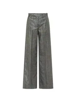 Pinko Metal Wool-blend Palazzo Trousers