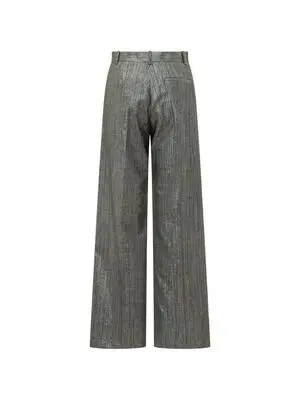 Pinko Metal Wool-blend Palazzo Trousers