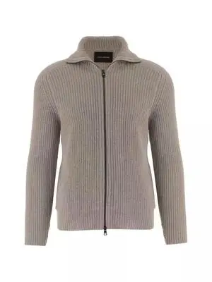 Tagliatore Ribbed-knit Zip-up Sweater - Neutrals