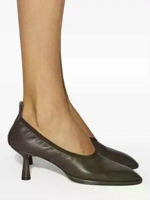 AeydĒ Giulia Leather Heeled Pumps