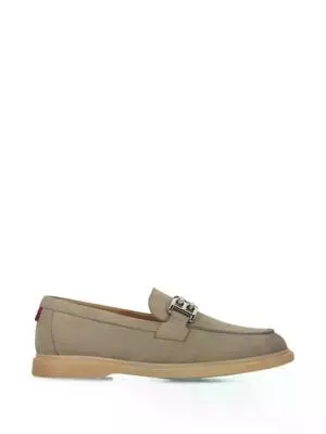 Bally Logo-plaque Leather Loafers - Grey