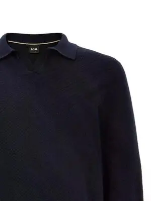 BOSS H-lomarino Textured-knit Polo Shirt