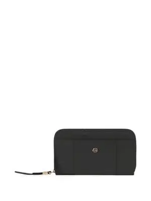 PIQUADRO Zip Around Leather Wallet