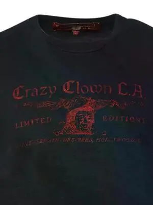 CRAZY CLOWN L.A. Logo-print Crew-neck T-shirt - Black
