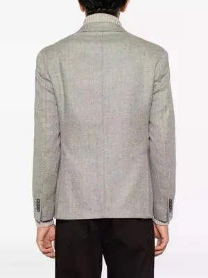 LUIGI BIANCHI Herringbone-pattern Single-breasted Blazer