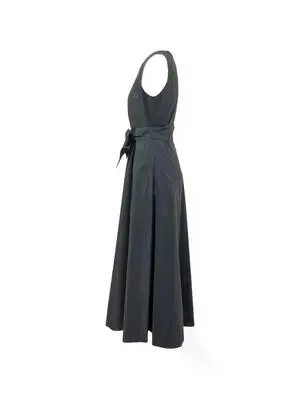 Max Mara Flared Taffeta Dress Navy - Blue