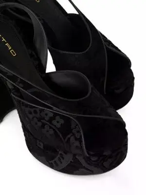 Etro Jacquard Platform Sandals With Paisley Motif