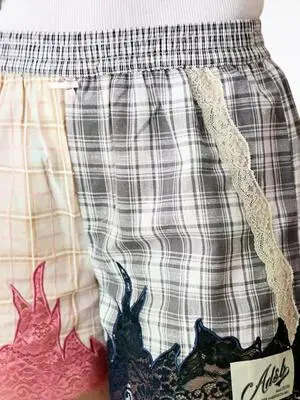 Andersson Bell Lace-trim Checked Shorts