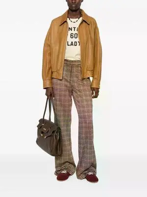 CAMBIO Houndstooth-pattern Wide-leg Trousers