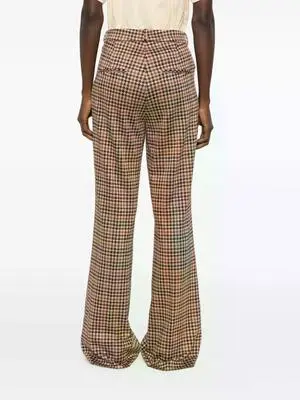 CAMBIO Houndstooth-pattern Wide-leg Trousers