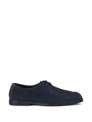 DOUCAL'S Suede Apron-toe Loafers Shoes - Blue