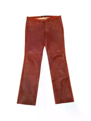 ISABEL MARANT VINTAGE Slim-fit Leather Trousers - Red