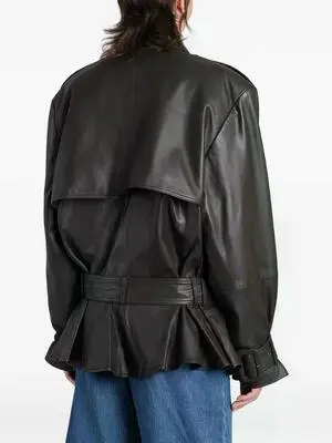 ROTATE BY BIRGER CHRISTENSEN Biker Leather Jacket Dark