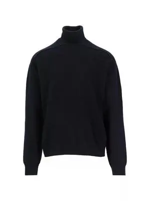 MAISON MARGIELA Raw-edge Mock-neck Sweater - Blue