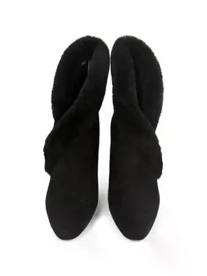 Manolo Blahnik 2020s Nestanu Shearling-trim Ankle Boots
