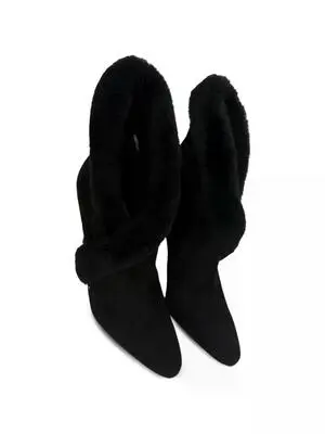 Manolo Blahnik Shearling Trim Ankle Boots