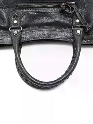 Balenciaga Lambskin Motocross Classic City Satchel - Grey