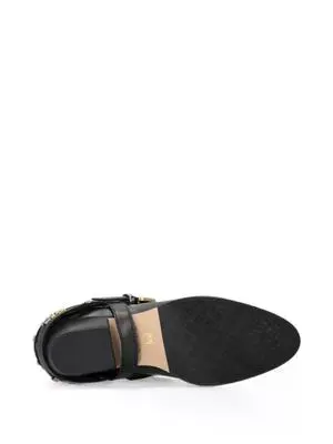 Pinko Buckle-detail Leather Ankle Boots