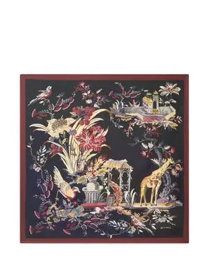 Etro Silk Twill Scarf With Floral Paisley Motif - Blue