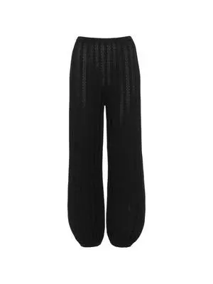 ERES Longitude Pointelle-knit Trousers - Black