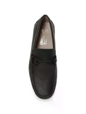 FERRAGAMO Gancini Pebbled Leather Loafers