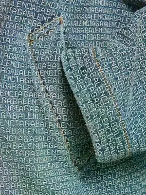 Balenciaga Embroidered Denim Hooded Jacket