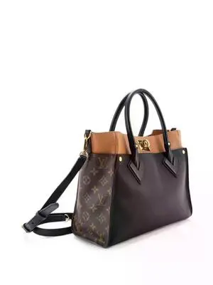 LOUIS VUITTON On My Side Leather With Monogram Canvas Mm Tote Bag - Black