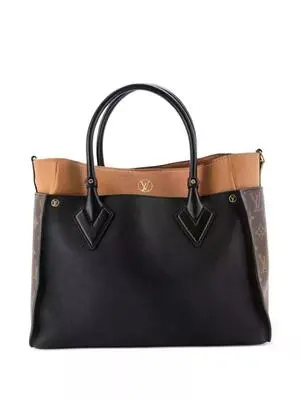 LOUIS VUITTON On My Side Leather With Monogram Canvas Mm Tote Bag - Black