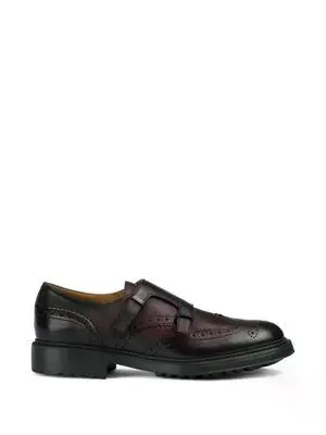 DOUCAL'S Brogue Double-buckle Monk Shoes - Brown